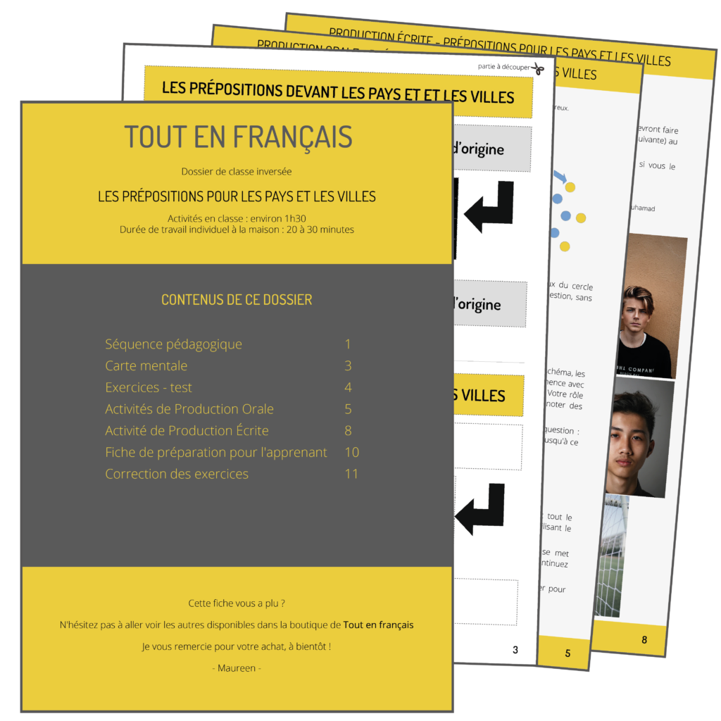 les prepositions et noms de pays